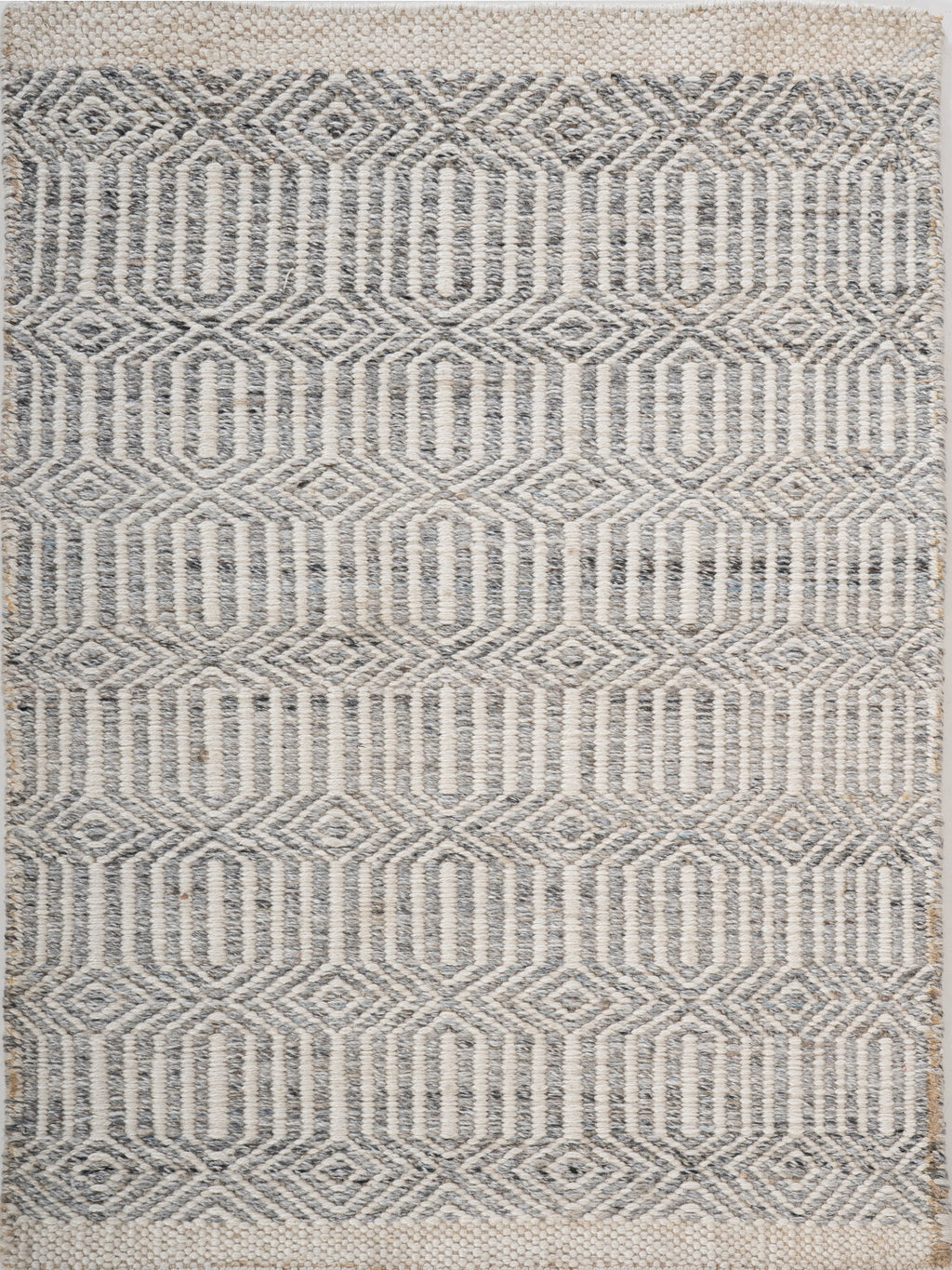 Graphite Geometry Rug | Handcrafted Wool Rug UK